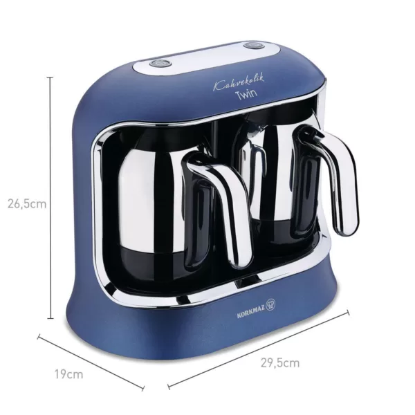 Korkmaz Kahvekolik Twin Turkish Coffee Maker 400 Watt - Azura/Chrome ...